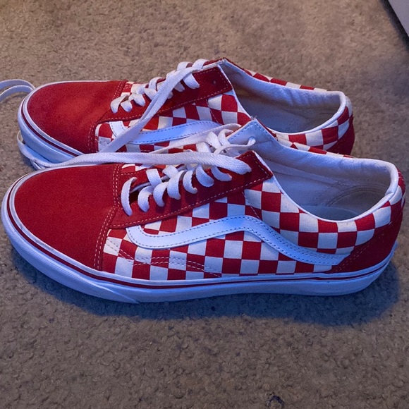 Vans | Shoes | Red Checkered Vans Size 9 Good Condition Barely Worn ...